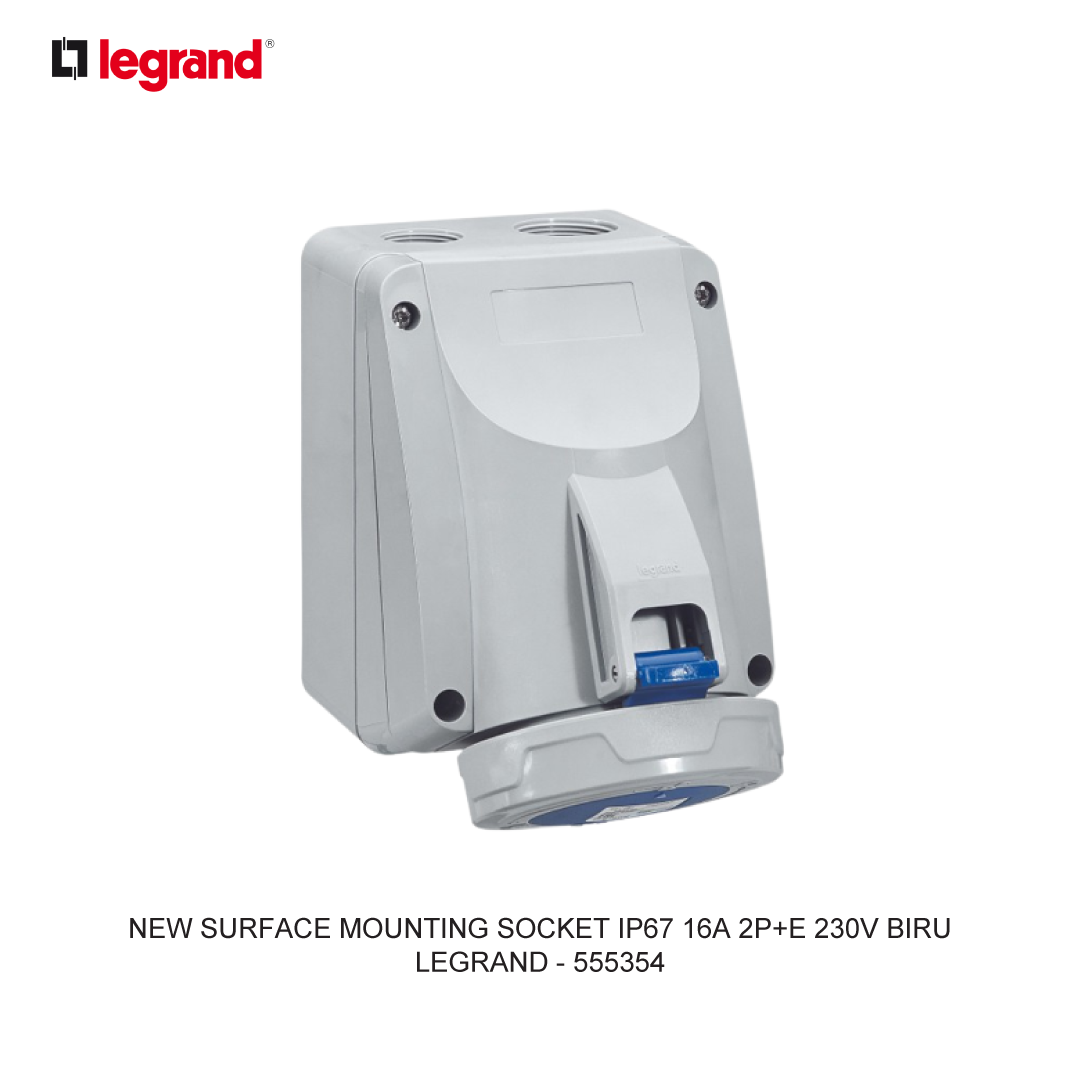 NEW SURFACE MOUNTING SOCKET IP67 16A 2P+E 230V BLUE | ListrikKita.com