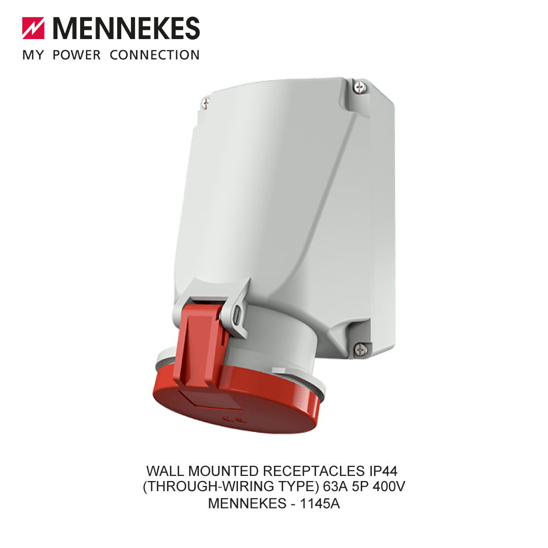 WALL MOUNTED RECEPTACLES IP44 (THROUGH-WIRING TYPE) 63A 5P 400V ...