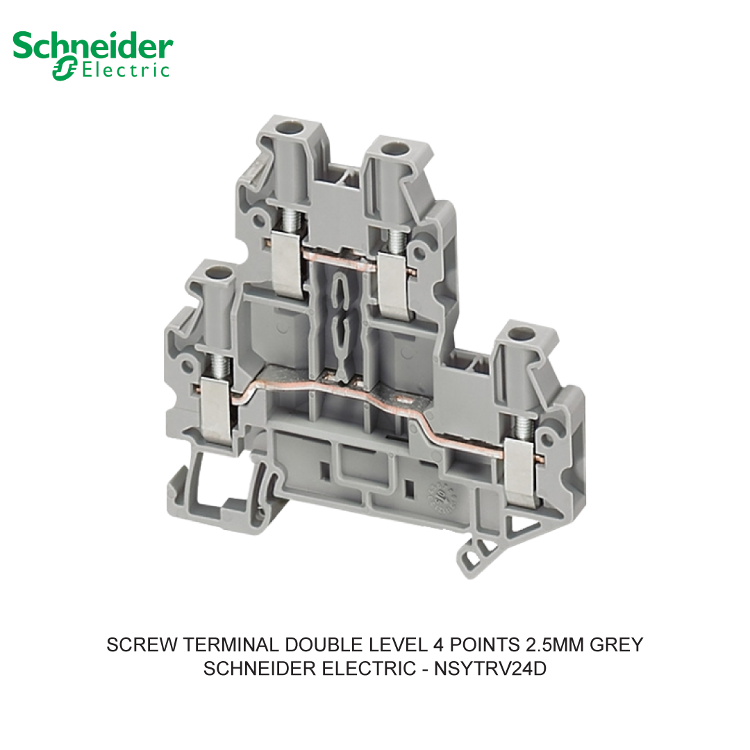 SCREW TERMINAL DOUBLE LEVEL 4 POINTS 2.5MM GREY | ListrikKita.com