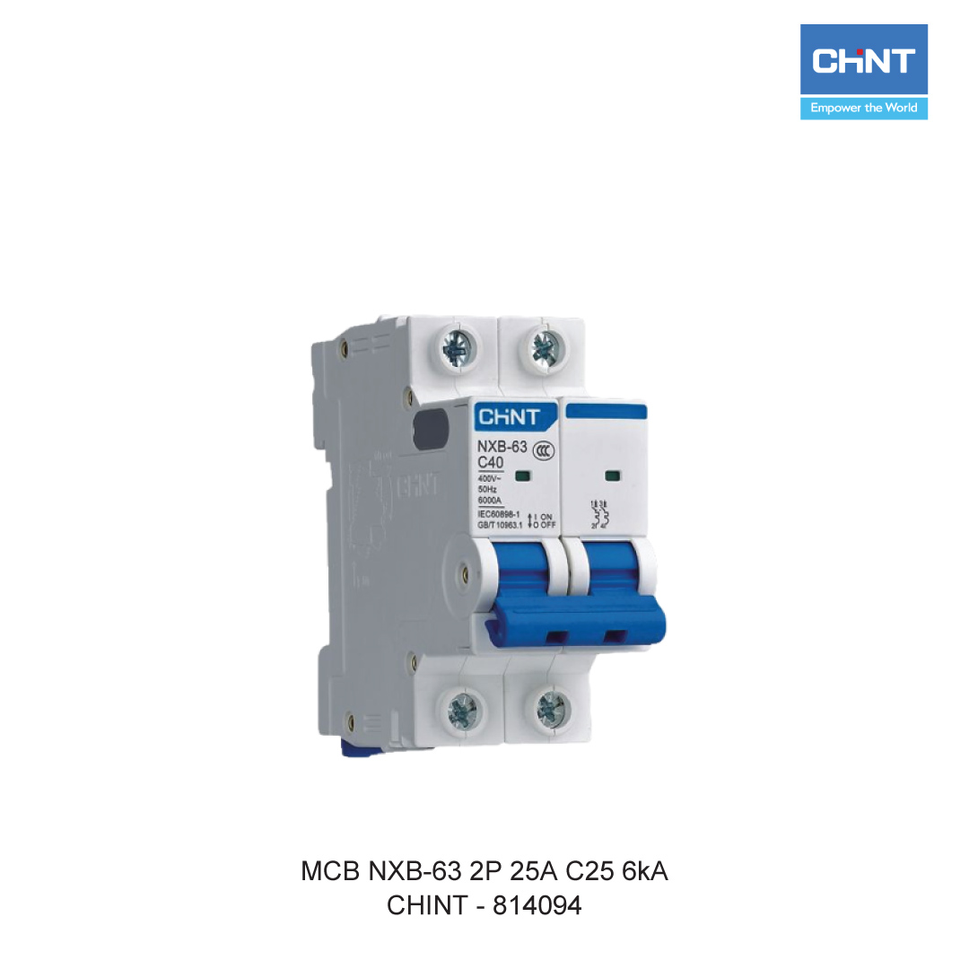 MCB NXB-63 2P 25A C25 6kA | ListrikKita.com