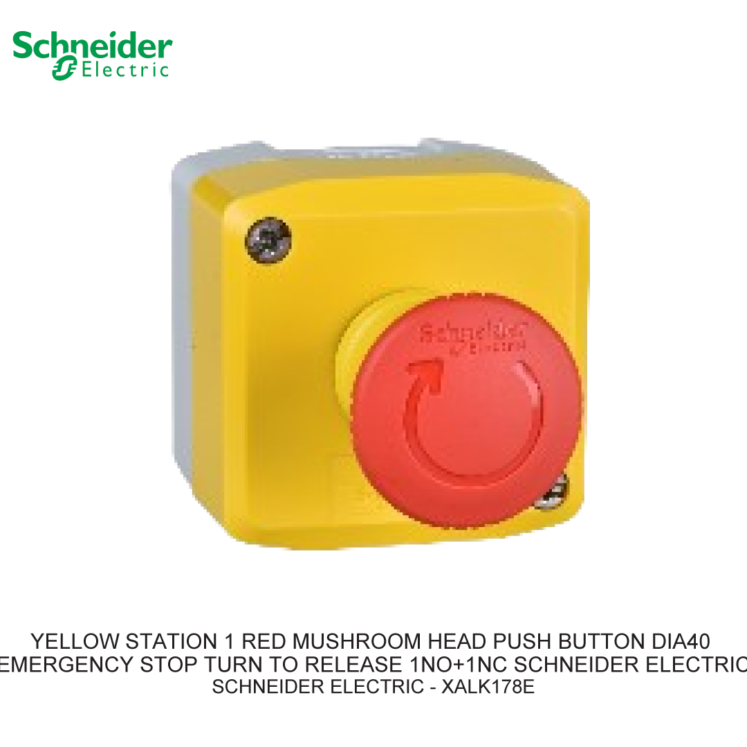 YELLOW STATION 1 RED MUSHROOM HEAD PUSH BUTTON DIA40 EMERGENCY STOP ...
