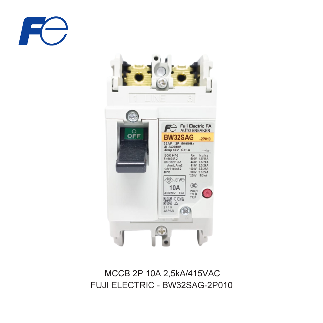 MCCB 2P 10A 2,5kA/415VAC | ListrikKita.com